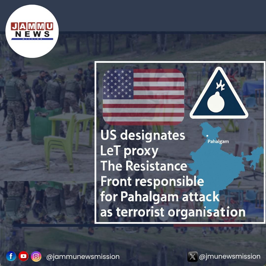 US designates The Resistance Front as terrorist organisation | Jammu ...