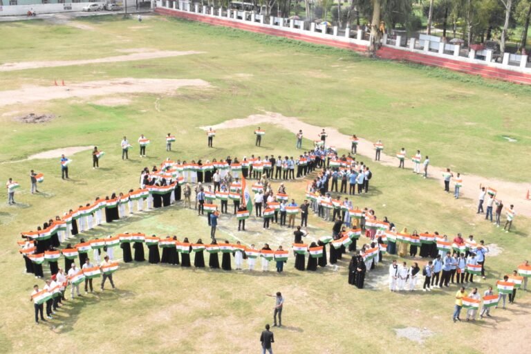 SKC GDC Poonch Forms India Map Human Chain under Har Ghar Tiranga ...